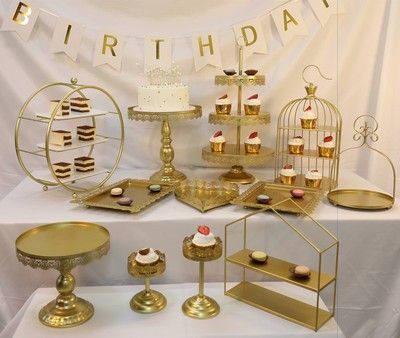 European-style golden afternoon tea dessert rack engagement dessert ...