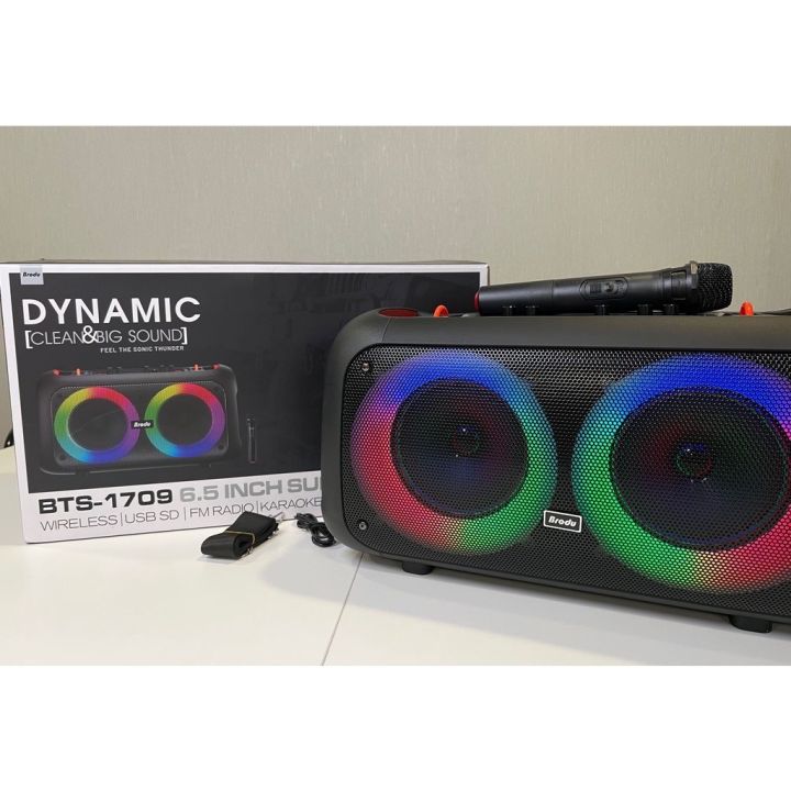 ใหม่ ลำโพง6.5นิ้วคู่ ลำโพงบลูทูธBTS-1709 พร้อมไมค์ลอย เบสแน่นมาพร้อม ...