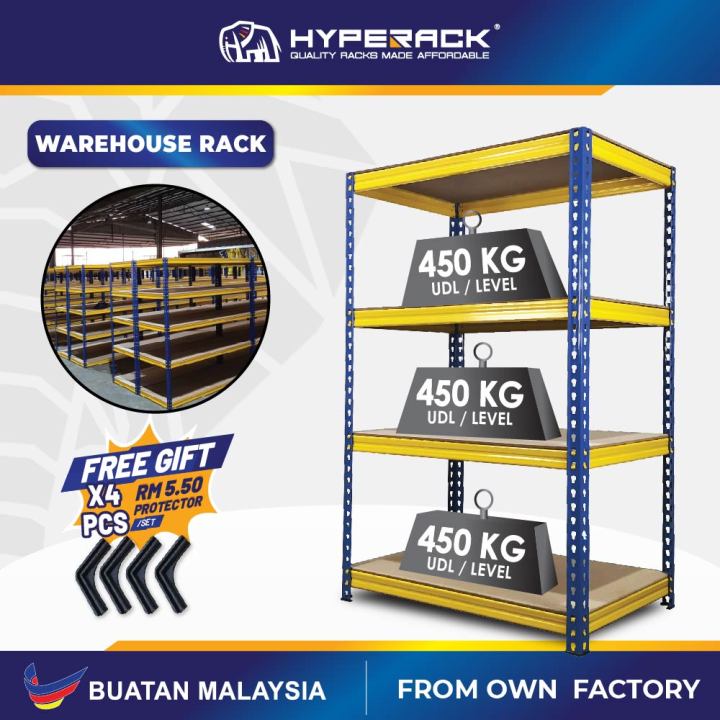 🐘 HYPERACK™️ Adjustable 4 Tier Metal Boltless Rack Rak Dapur Rack Shelf ...