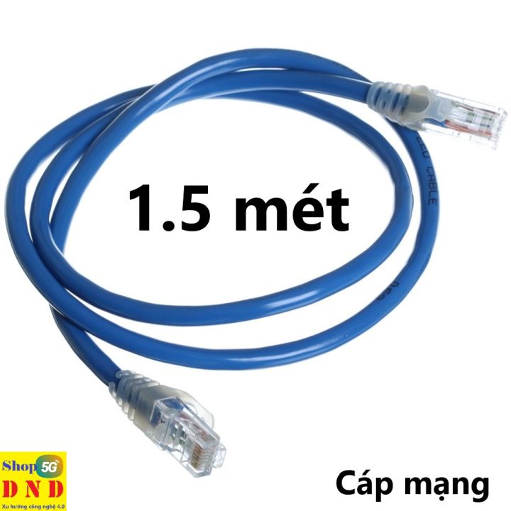 Cáp mạng (Lan) 1,5 mét đúc sẵn 2 đầu (xanh) Cat5E | Lazada.vn