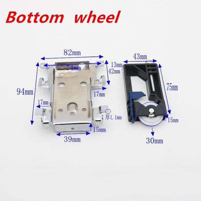 sliding wardrobe door part top/bottom down Wheels/Runner/Guides kit ...