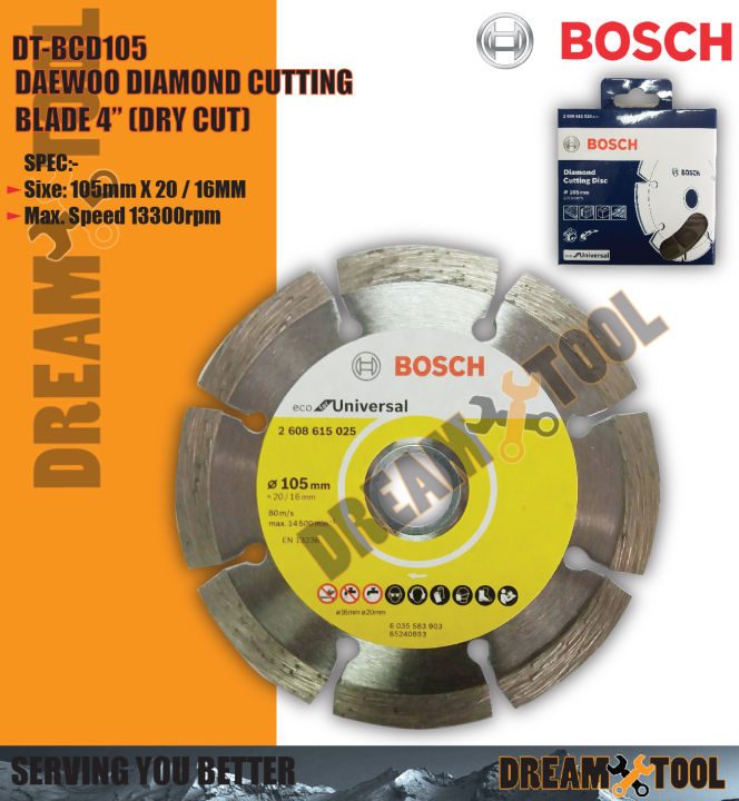*MATA POTONG TILES / BATU/ MOZEK* Bosch Diamond Cutting Disc 105mm (Dry ...