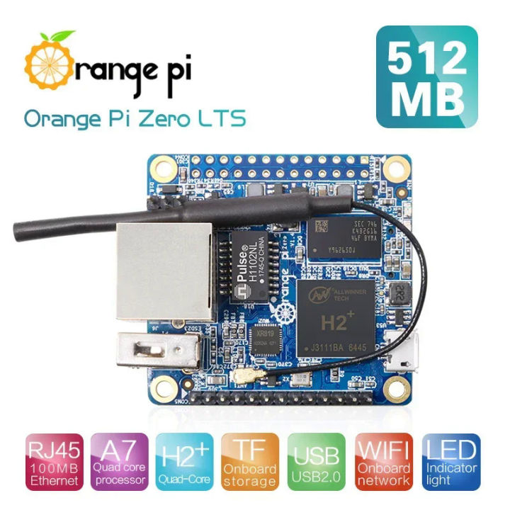 Orange Pi Zero LTS 512MB H2 Quad Core Open-Source Mini Single Board,Support 100M Ethernet Port ...