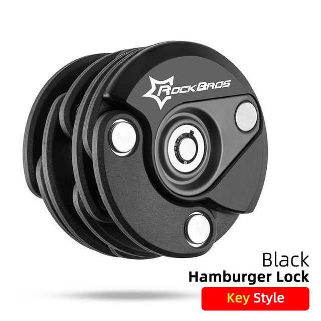 ROCKBROS Bike Folding Lock Zinc Alloy Anti-shear Portable Motorcycle ...
