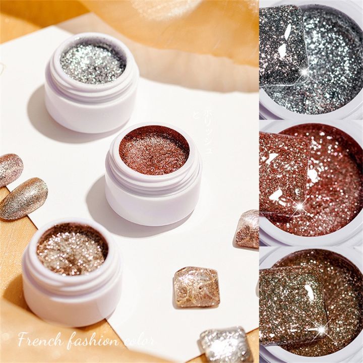 Metallic Painting Gel 6 Colors Super Platinum Paint Gel Lacquer Glitter ...