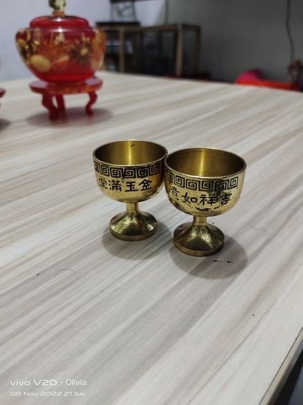 Gelas Sembayang Kuningan Taiwan Kuno Jadul Antik | Lazada Indonesia