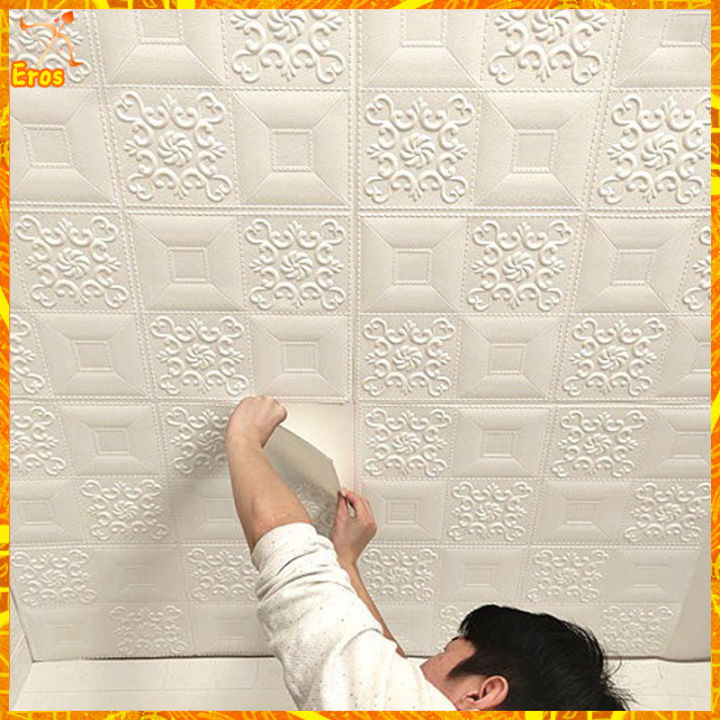 Ceiling Wallpaper 35x35CM 3D Brick Adhesive Wall Decor Foam Brick Wall ...