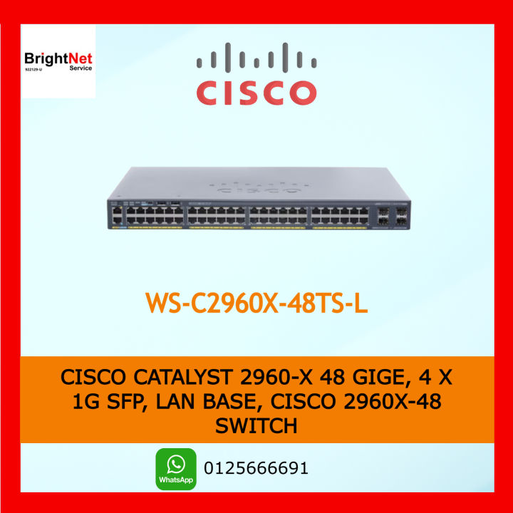 (NEW UNIT) Cisco Catalyst C2960X-48TS-L 8 GigE, 4 x 1G SFP, LAN Base ...
