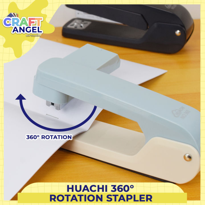 360 Rotation Stapler HUACHI 24/6 Staples Multifunction Swivel Long ...