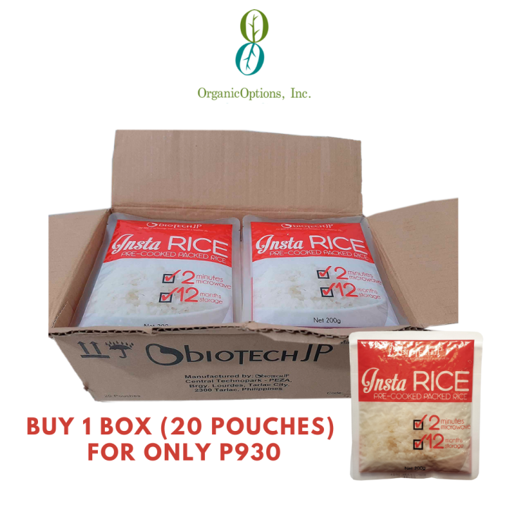 BiotechJP Insta Rice Pre-Cooked Packed Rice 200g 1 box Instant Rice ...