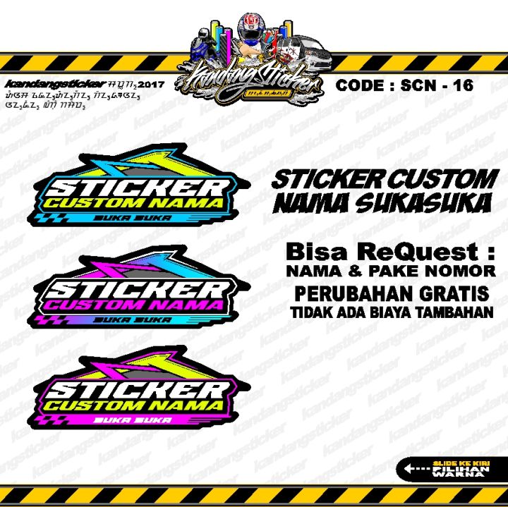 Stiker Racing Custom Satuan Nama Suka Suka Sticker Custom Stiker Timbul ...