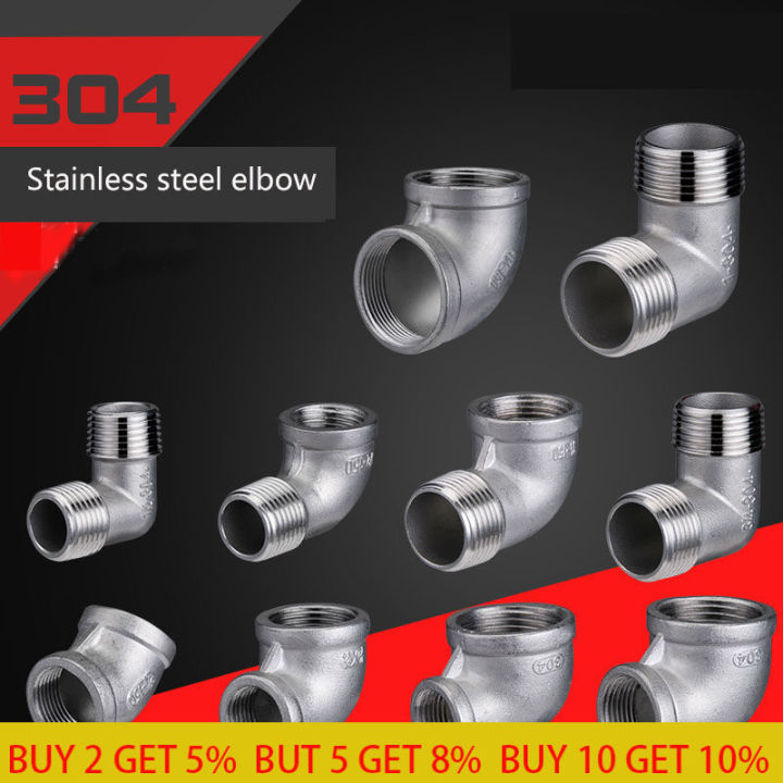 1" 3/8" 1/2" 3/4" SUS304 Stainless Steel Reducing Elbow Straight elbow valve seat bushing Tee ...