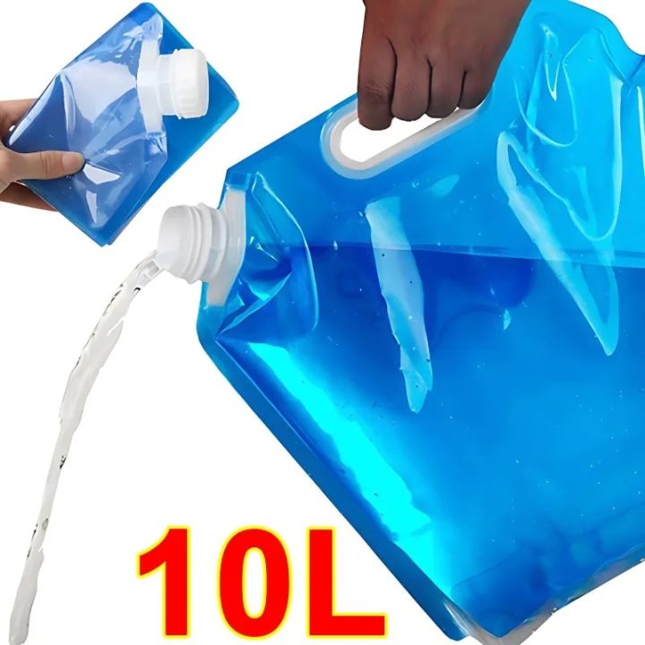 High Capacity Outdoor Water Bag 5/10L Folding Water Bag Canister Tasteless Safety Seal ...