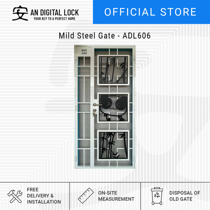 Mild Steel HDB Metal Gate (ADL606) | AN Digital Lock | Lazada Singapore