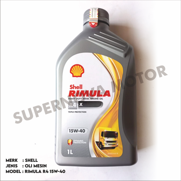 OLI MESIN SHELL RIMULA R4 X 15W-40 PELUMAS MESIN DIESEL KEMASAN 1 LITER ...