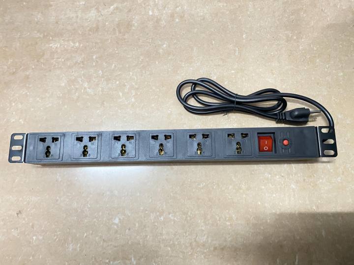 6 Slots Universal 19inch Rack Mount PLASTIC CASING PDU Power Distribution Unit (PDU) Power Strip ...