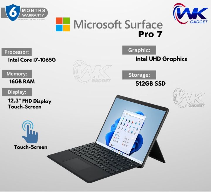 Microsoft Surface Pro 7 | Intel Core i7-10th Gen | 16GB-512GB SSD ...