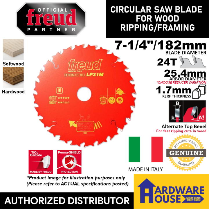 ORIGINAL FREUD 7-1/4" 24T Carbide Saw Blade TCT For Wood Plywood 24 ...