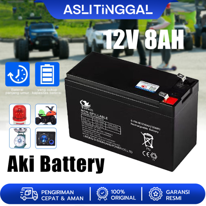 Aki Battery 8AH msa hitam / aki tangki semprot/aki mobil mainan/aki ...