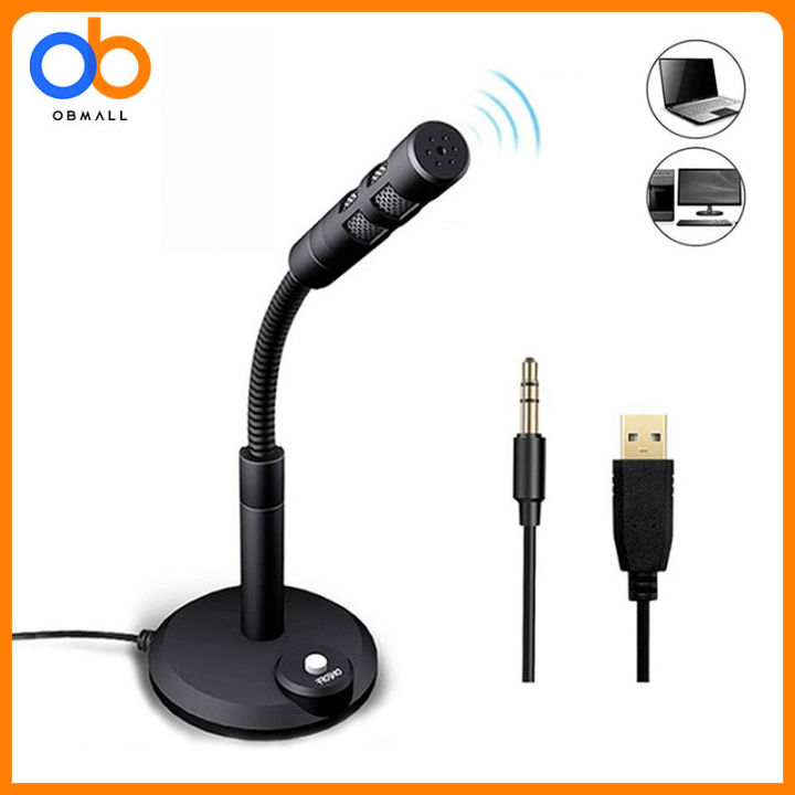 Original Stand Desktop Mic USB Microphone 3.5mm Wired Condenser ...