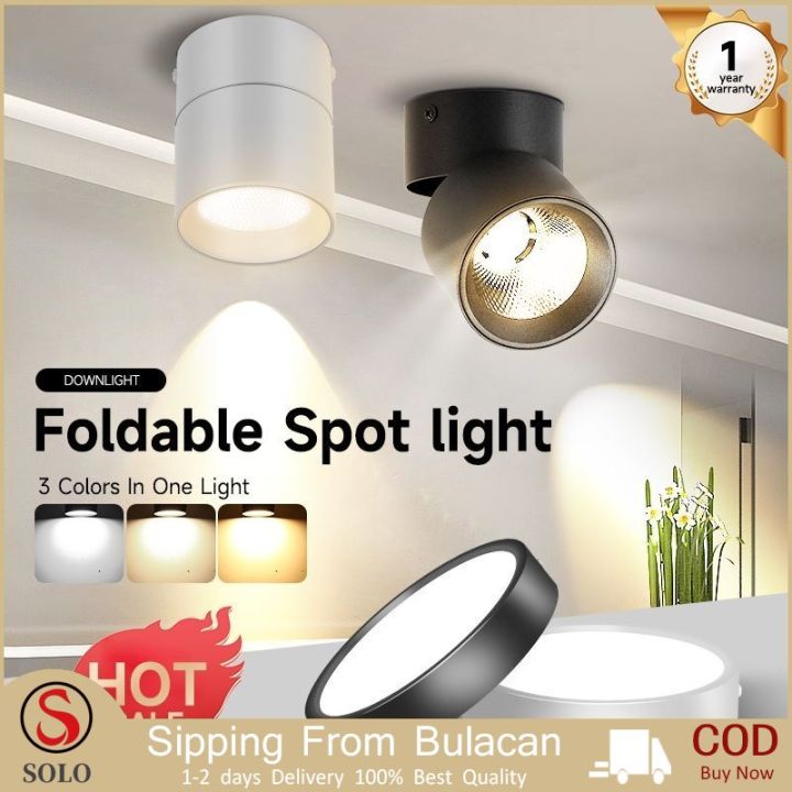 SOLO 220V Ultra Thin LED Foldable Down Light Ceiling Tricolor Spot ...