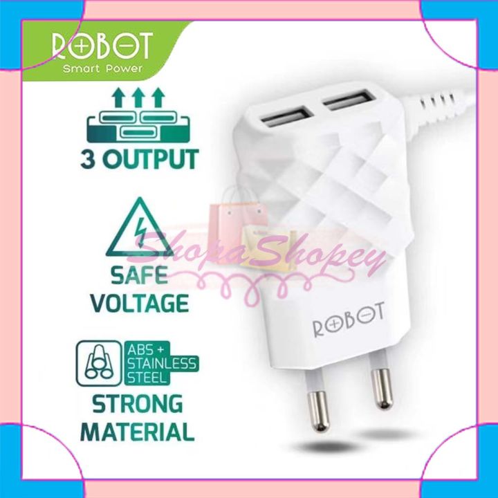 Charger Fast Charging ROBOT RT-K5 White Kabel Micro USB | Lazada Indonesia