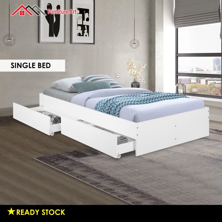 Furniture Art Single Bed Frame/ Katil Single/ Single Bed/ Katil Budak ...
