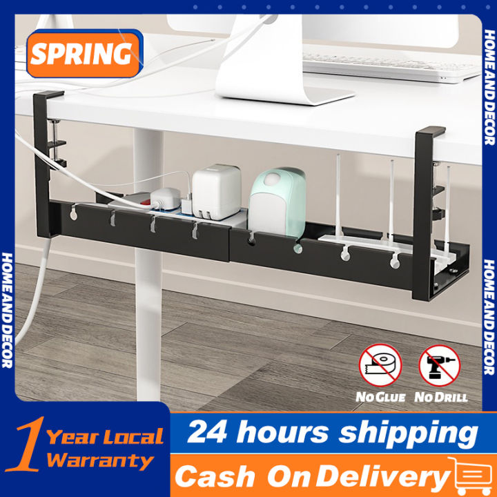 Wire Organizer Storage Cable Management Under table No-Drill Cable ...