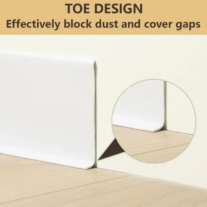 10CMx1M PVC Wide Skirting Board Soft Base Molded Decorative Parts, Self ...