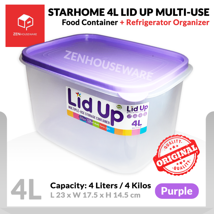Starhome 4 Liter Airtight LID UP Multiple- Use Food Storage Container ...