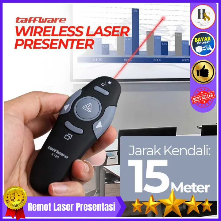 COD Taffware RF Wireless Laser Pointer Penunjuk Jarak Jauh Presentasi ...