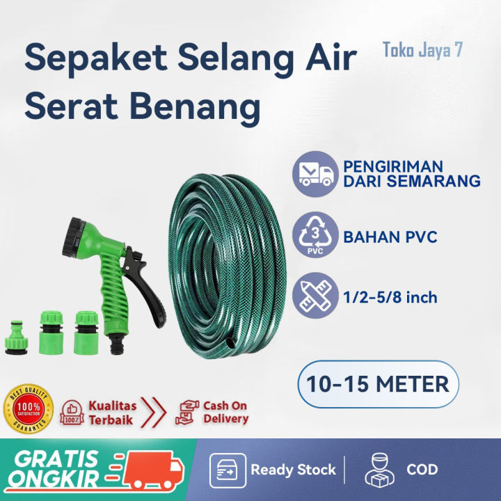 SEPAKET SEMPROTAN SELANG AIR TAMAN 1/2 5/8 INCH HIJAU ANTI LUMUT 10 ...