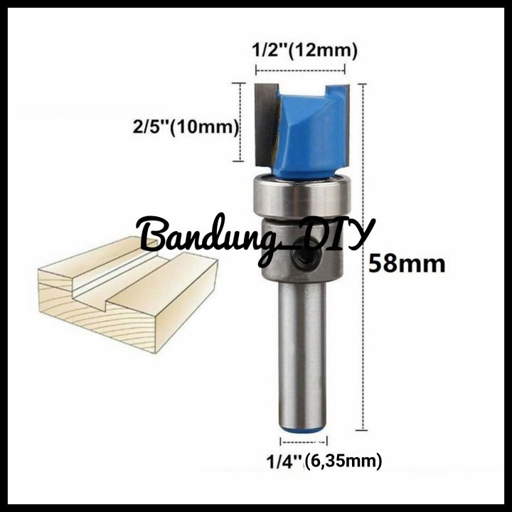 Mata Router Flush Trim Mata Profil Kayu HPL PVC Bottom Bearing | Lazada ...