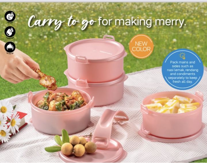 Tupperware Tup Tiffin Set (4pcs) 550ml - 1 to 4 layer takeaway tingkat ...