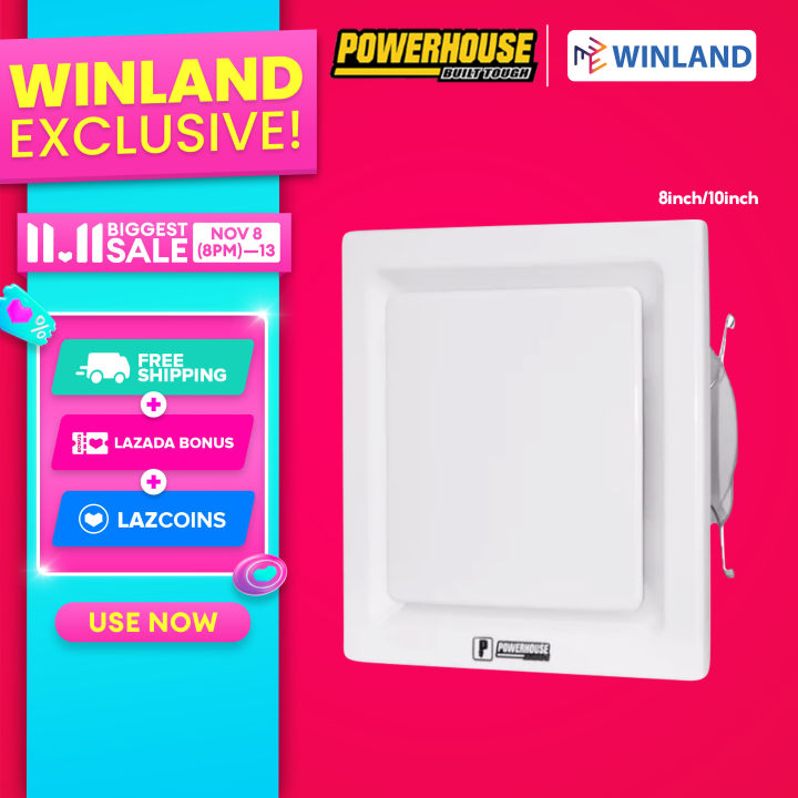 Powerhouse by Winland Electric Exhaust Fan Ceiling Mounted Vortex ...