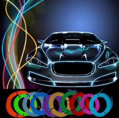 1-5M Battery Operated Luminescent Neon LED Lights Glow EL Wire Party ...