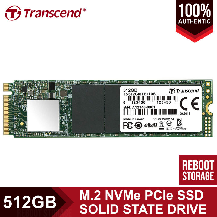 Transcend MTE110S 512GB M.2 Nvme Internal SSD PCIe Gen3X4 Solid State Drive TS512GMTE110S 110S ...