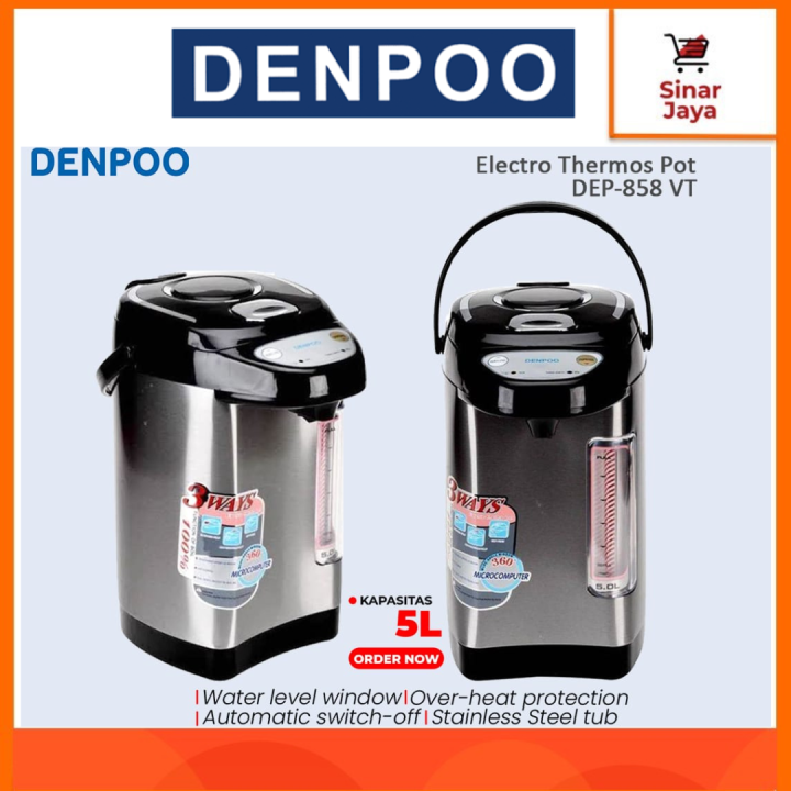 DENPOO DEP-858 VT Electro Pot / Termos Listrik 5 Liter | Lazada Indonesia