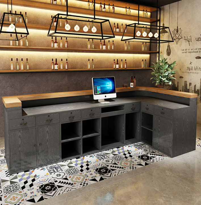 Retro bar table cashier bar restaurant teahouse coffee restaurant front ...