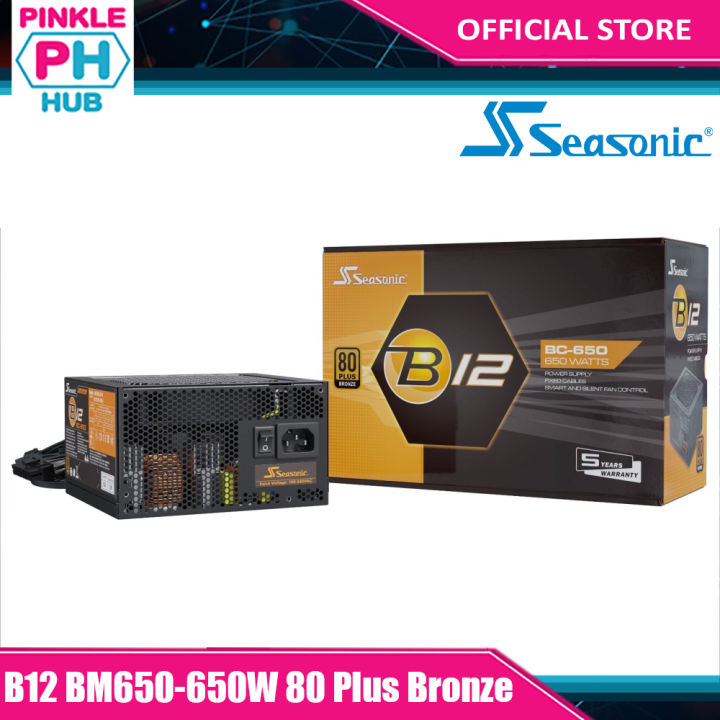 PinkleHub | SEASONIC B12 BM650 - 650W 80 Plus Bronze (A651BMAFH) Power ...