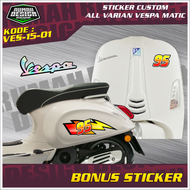 STICKER HONDA VESPA MATIC 15 MCQUEEN | Lazada Indonesia
