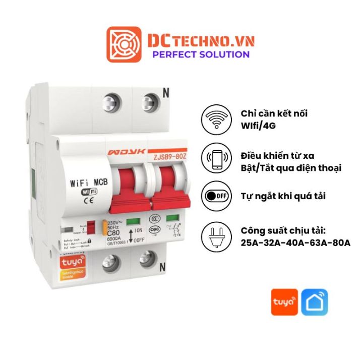 Aptomat CB thông minh Wifi Tuya 2P | Lazada.vn