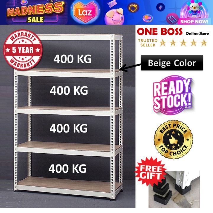 ** ONE BOSS -【Length 90cm x Depth 30cm 】5 LEVELS BOLTLESS RACK HOME ...