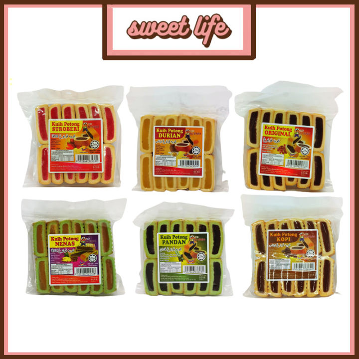 130G KUIH POTONG KUIH RAYA 12PCS FLAVOR STROBERI NENAS PANDAN KOPI ...