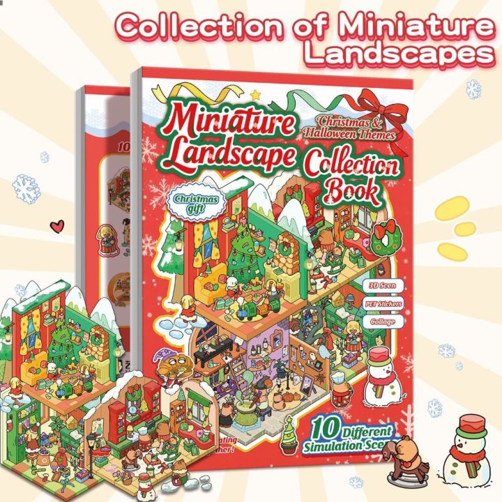 DFGFIN 10-in-1 Miniature Landscapes Stickers Collection Christmas ...