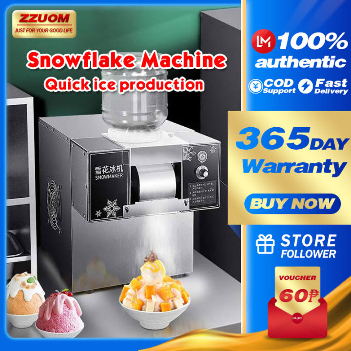 ZZUOM Snowflake ice machine commercial continuous ice machine shaved ...