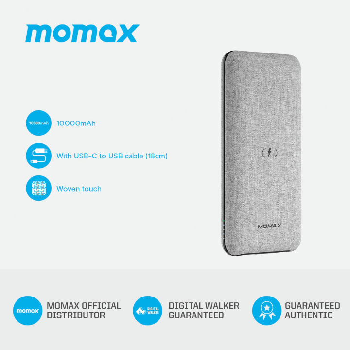 Momax Q.Power Touch Wireless Charging Power Bank 10000mAh | Lazada PH