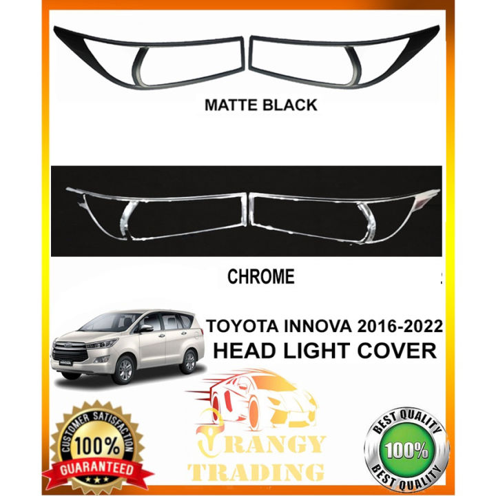 Toyota Innova 2016 to 2025 Headlight cover MATTE BLACK / CHROME V2 2017 ...