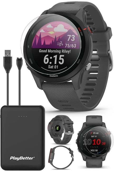 Garmin Forerunner 255 (Slate Gray) GPS Running Smartwatch | Runner’s ...