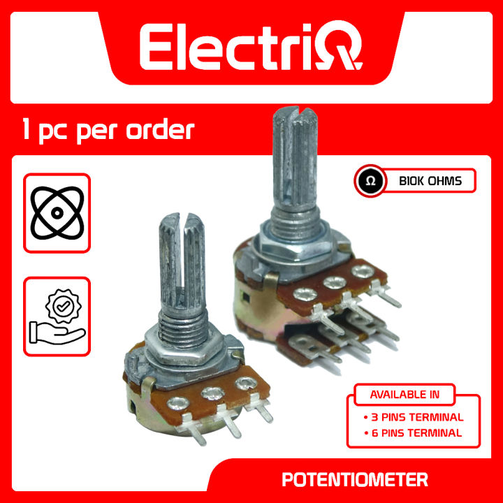 Electriq Potentiometer 10K 6/3 Pins Volume Control | Lazada PH